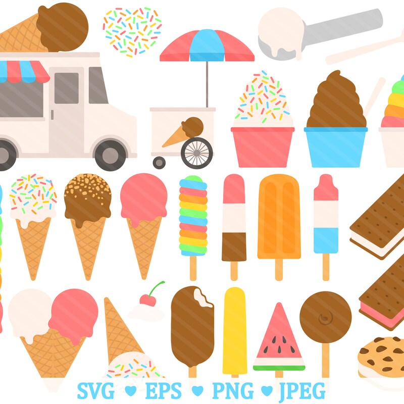Ice Cream Clip Art - Etsy