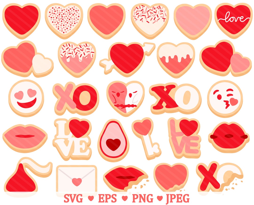Valentine Cookie SVG Clipart Valentine's Day Baking Bakery Cookies ...