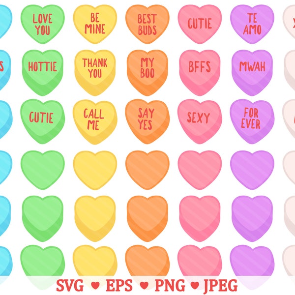 Heart Candy Clipart - Etsy
