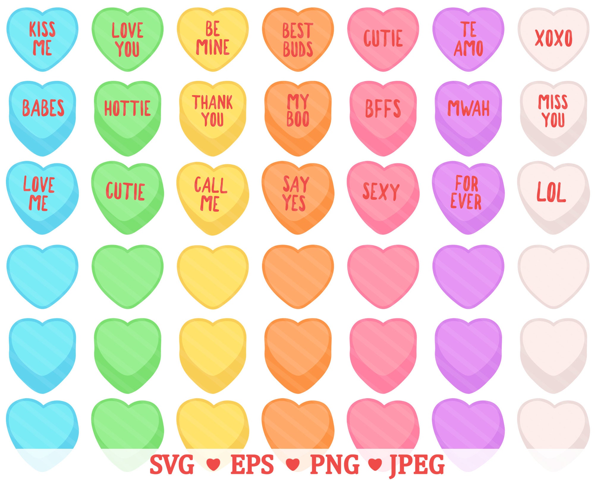Conversation Hearts Box Clip Art