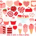 Valentine Treat SVG Clipart Pancake Cupcake Cake Popsicle - Etsy