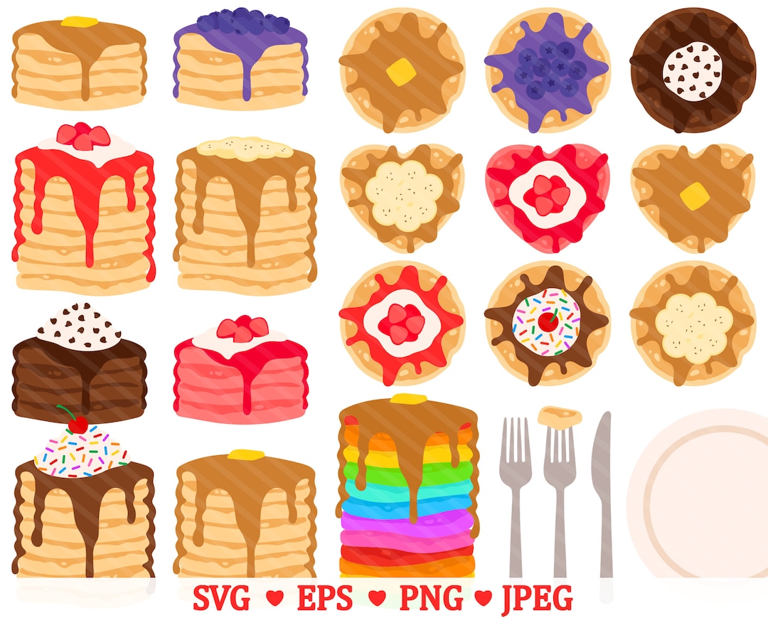 Pancake SVG Clipart Breakfast Hotcake Shortstack Pancakes Food ...