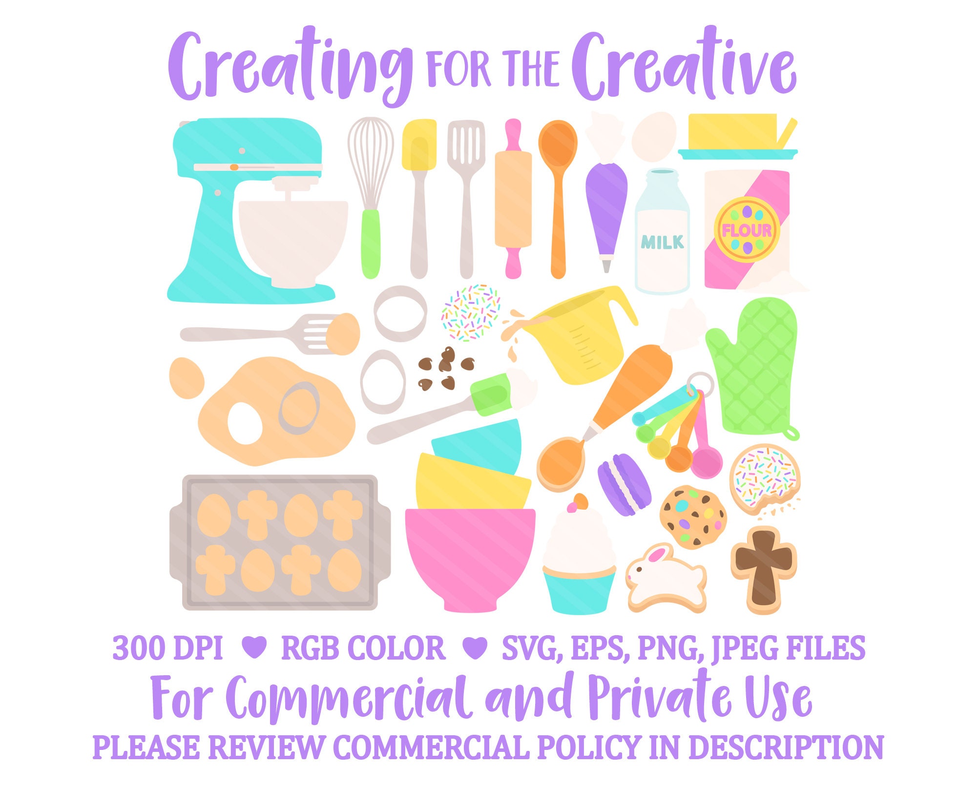 Easter Baking SVG Clipart Cookie Mixer Frosting Icing - Etsy
