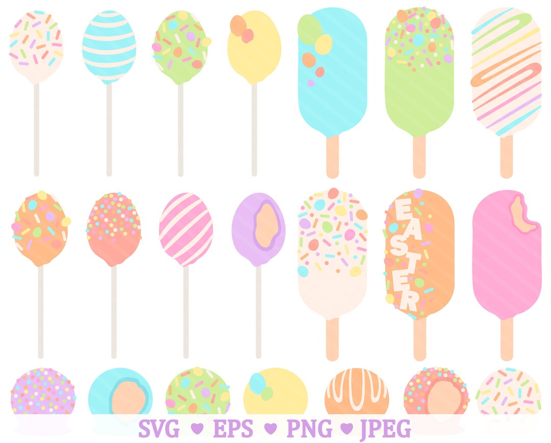 Easter Cake Pop SVG Clipart Easter Egg Peep Spring Cakesicle Cake ...