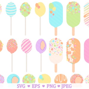 Easter Cake Pop SVG Clipart Easter Egg Peep Spring Cakesicle Cake ...