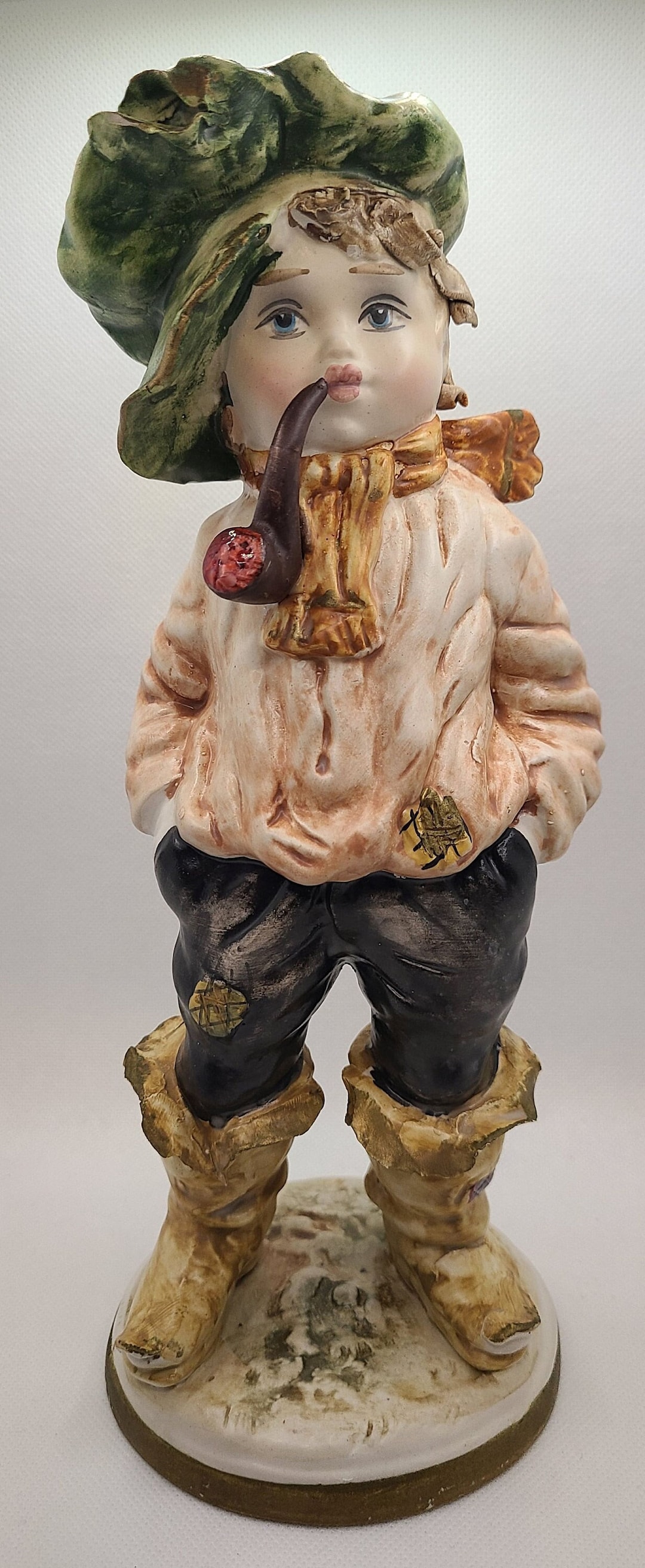 Vintage Capodimonte Italian Porcelain Figurine of Young Boy Smoking ...