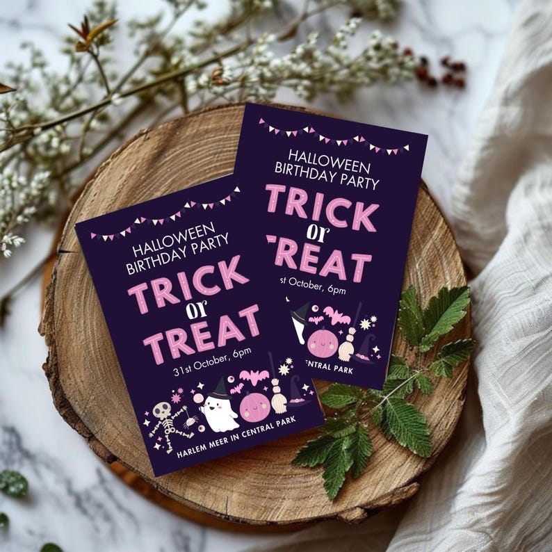 Editable Halloween Birthday Invitation, Kid's Halloween Party ...