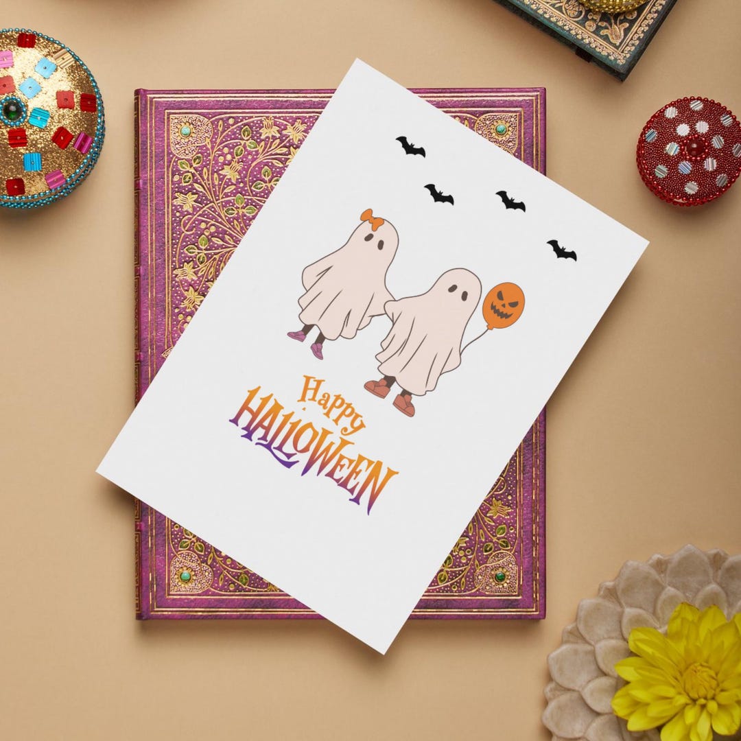 Ghost Happy Halloween Card, Printable Halloween Lovers Card ...