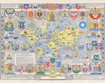 1948 Map of World - Etsy