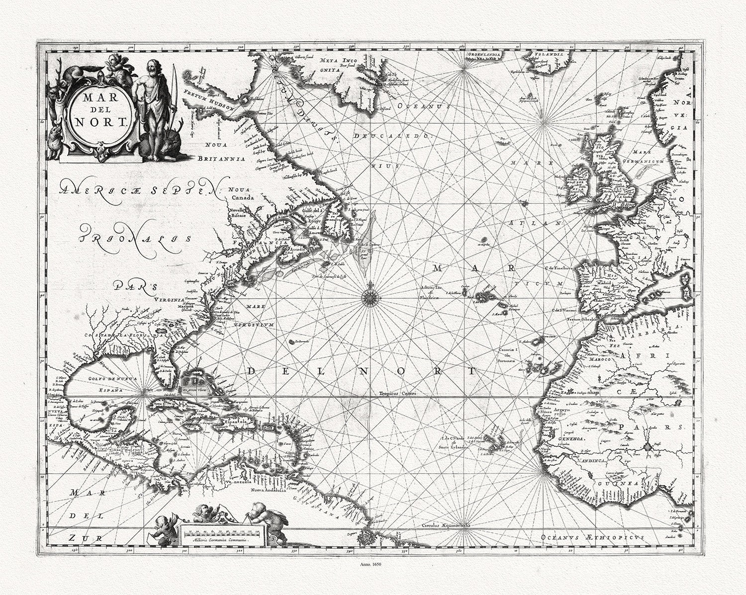 Atlantic Ocean Map Black And White