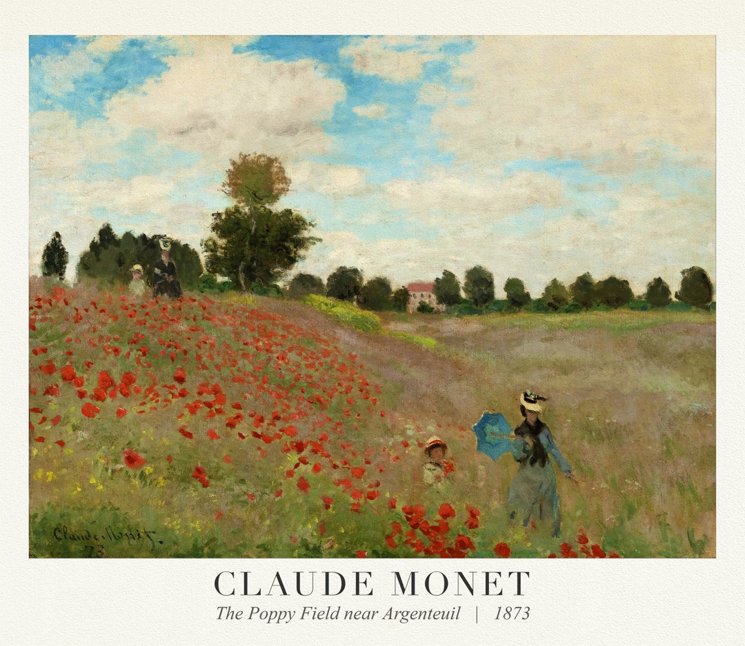 Claude Monet 56, the Poppy Field Near Argenteuil, 1873, Art Print ...