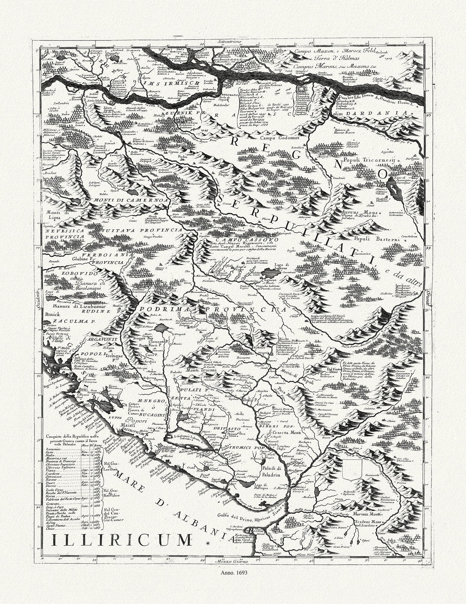Danube: Coronelli vicenzo 1650-1718, Corso Del Danubio planche 2 De 6 ...