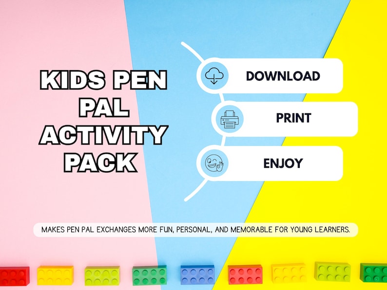 Pen Pal Activity Sheets for Kids | 4 Pcs Printable Classroom & Morning ...