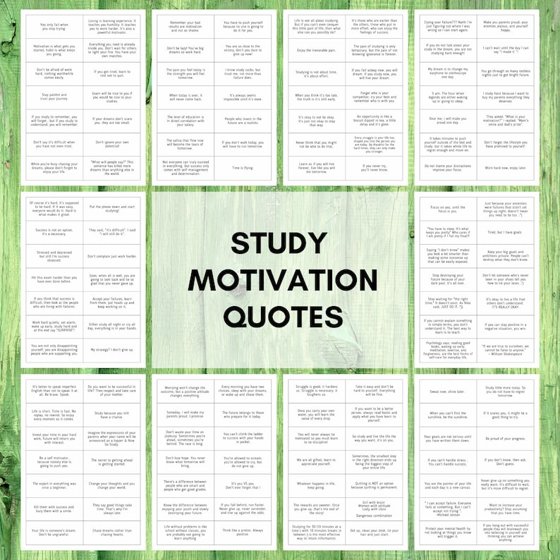 140 Printable Motivational Quotes for Students (PDF) - Etsy