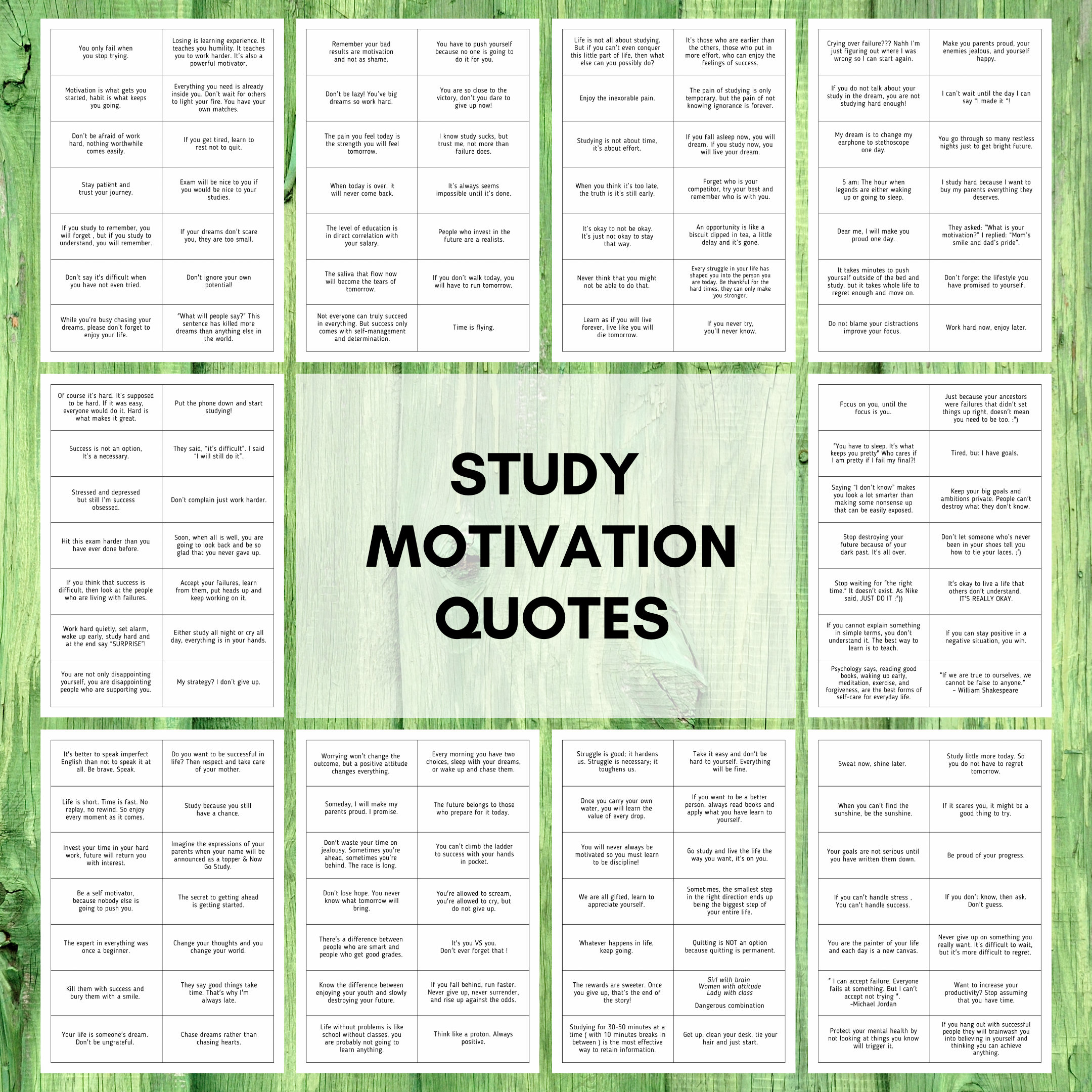 140 Printable Motivational Quotes for Students (PDF) - Etsy