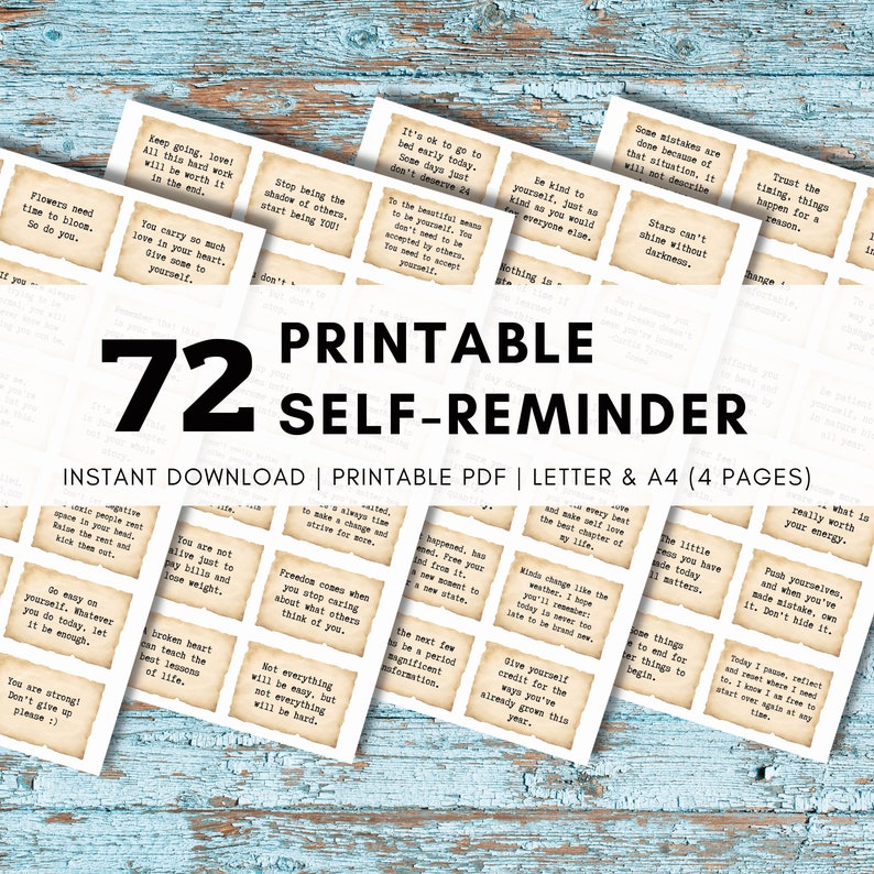 72 Printable Self-reminder, Scrapbooking, Self Love Quotes, Affirmation ...