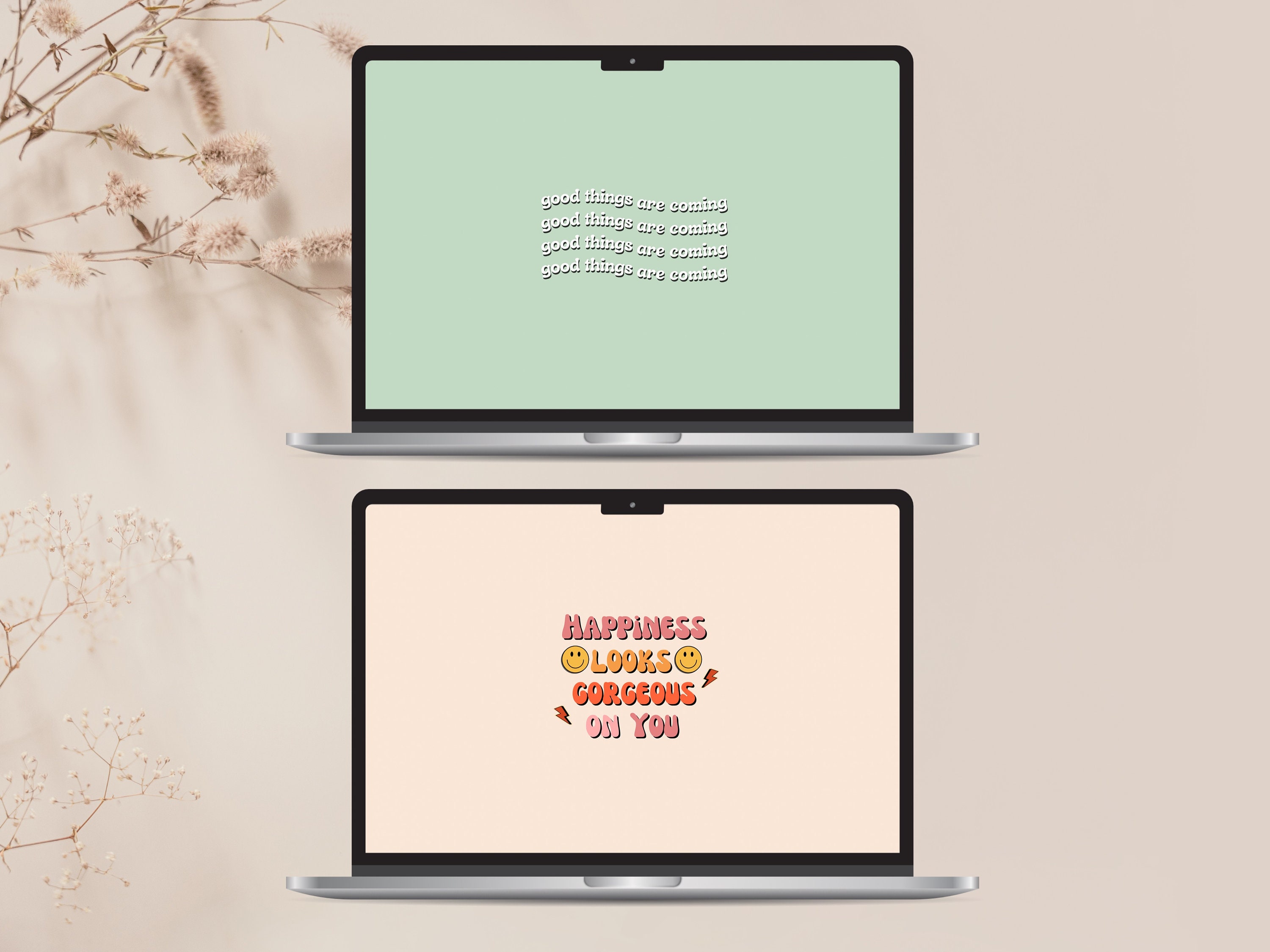 Set of 4 Desktop Wallpaper | Quote Desktop Wallpaper | Cute Wallpaper ...