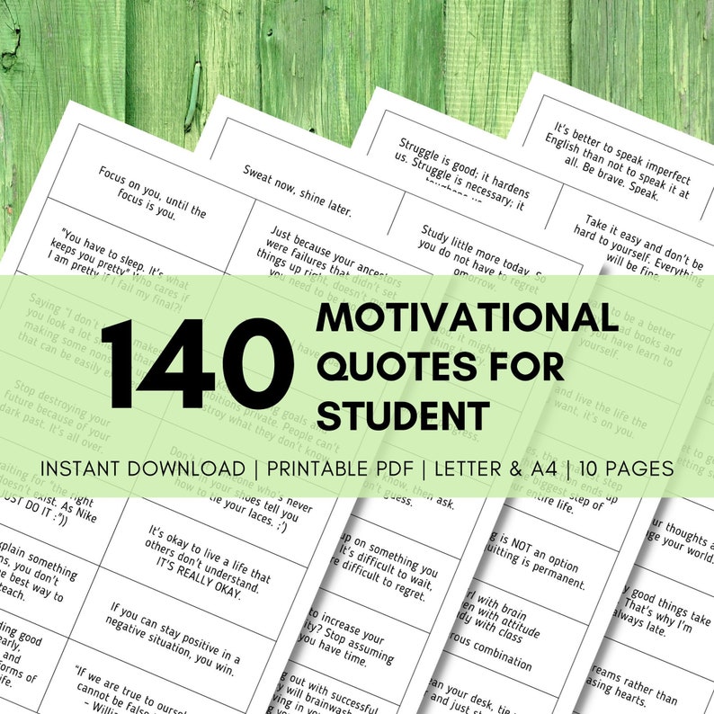 140 Printable Motivational Quotes for Student | Study Motivation ...