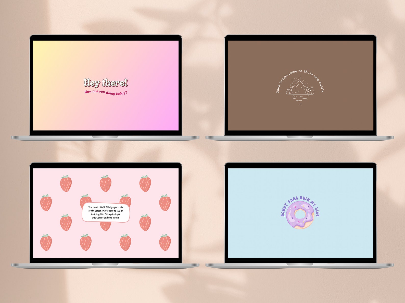 Set of 4 Desktop Wallpaper | Quote Desktop Wallpaper | Cute Wallpaper ...