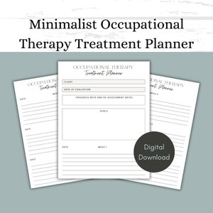 Minimalist, Simple Occupational Therapy Treatment Planner - Etsy