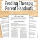 Feeding Therapy Parent Handouts, Feeding Therapy Resource, Feeding ...