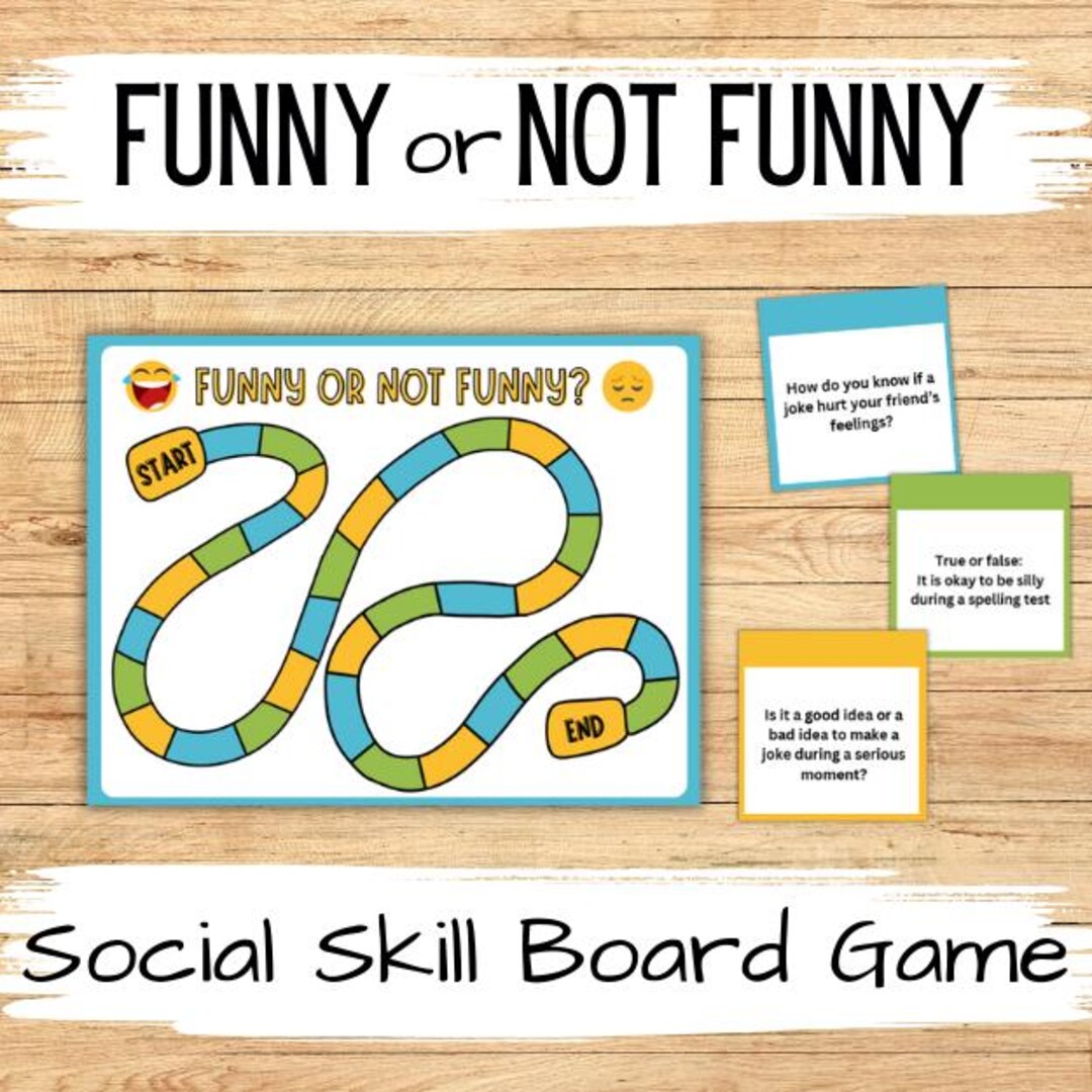 Funny or Not Funny Social Skill Board Game, Printable Occupational ...