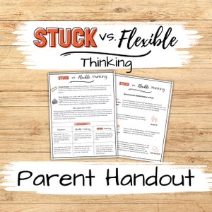 Flexible Vs. Stuck Thinking Parent Handout; Pediatric Occupational ...