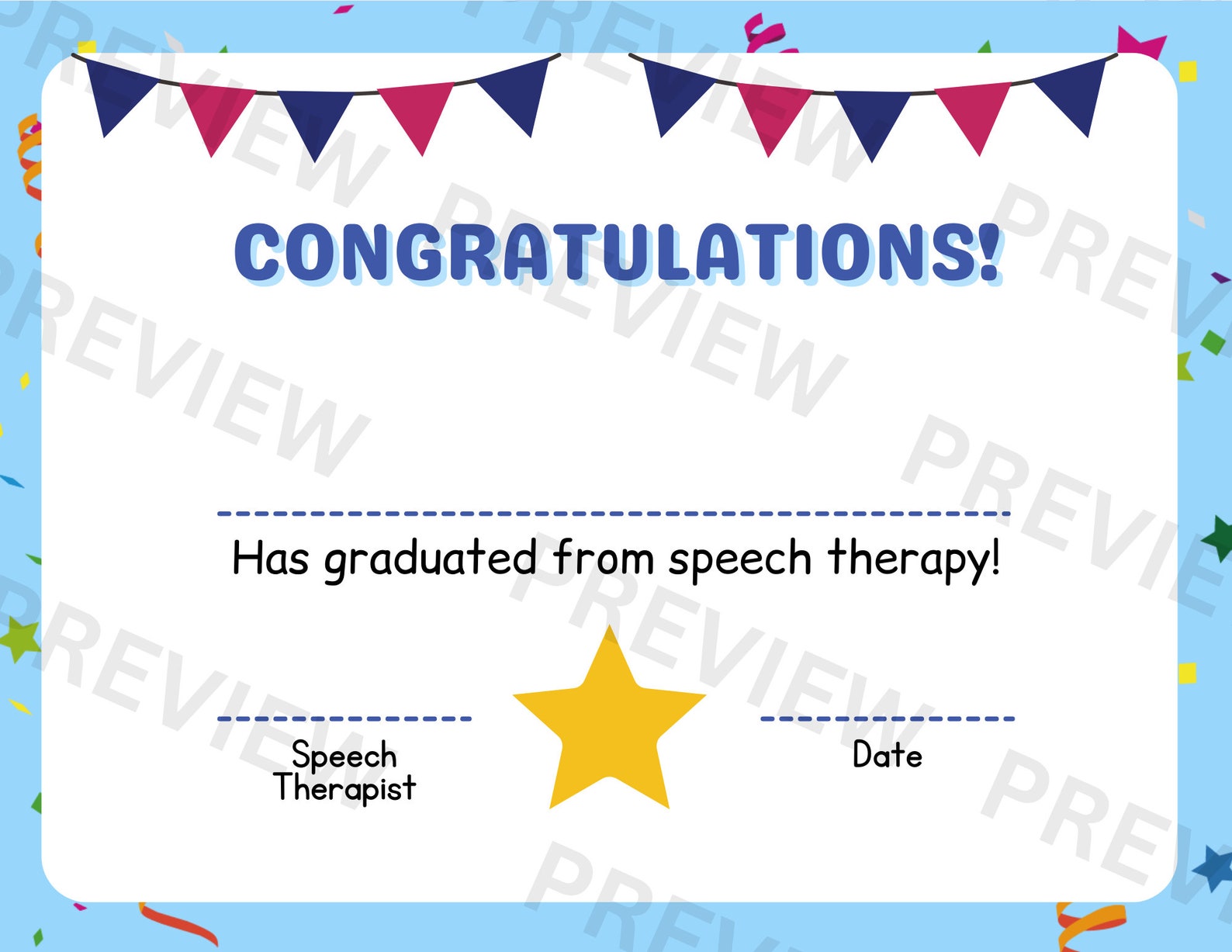 Speech Therapy Graduation Certificates; Pediatric Speech Therapy ...
