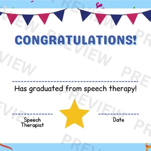 Speech Therapy Graduation Certificates; Pediatric Speech Therapy ...