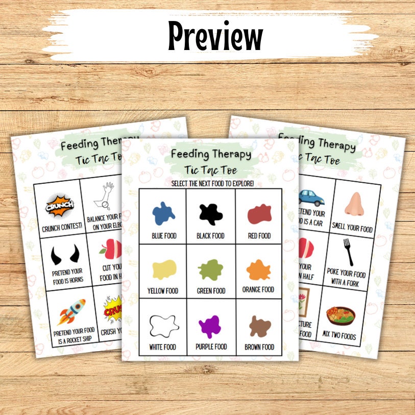 Feeding Therapy Tic Tac Toe Game, No Prep Feeding Therapy Activity ...