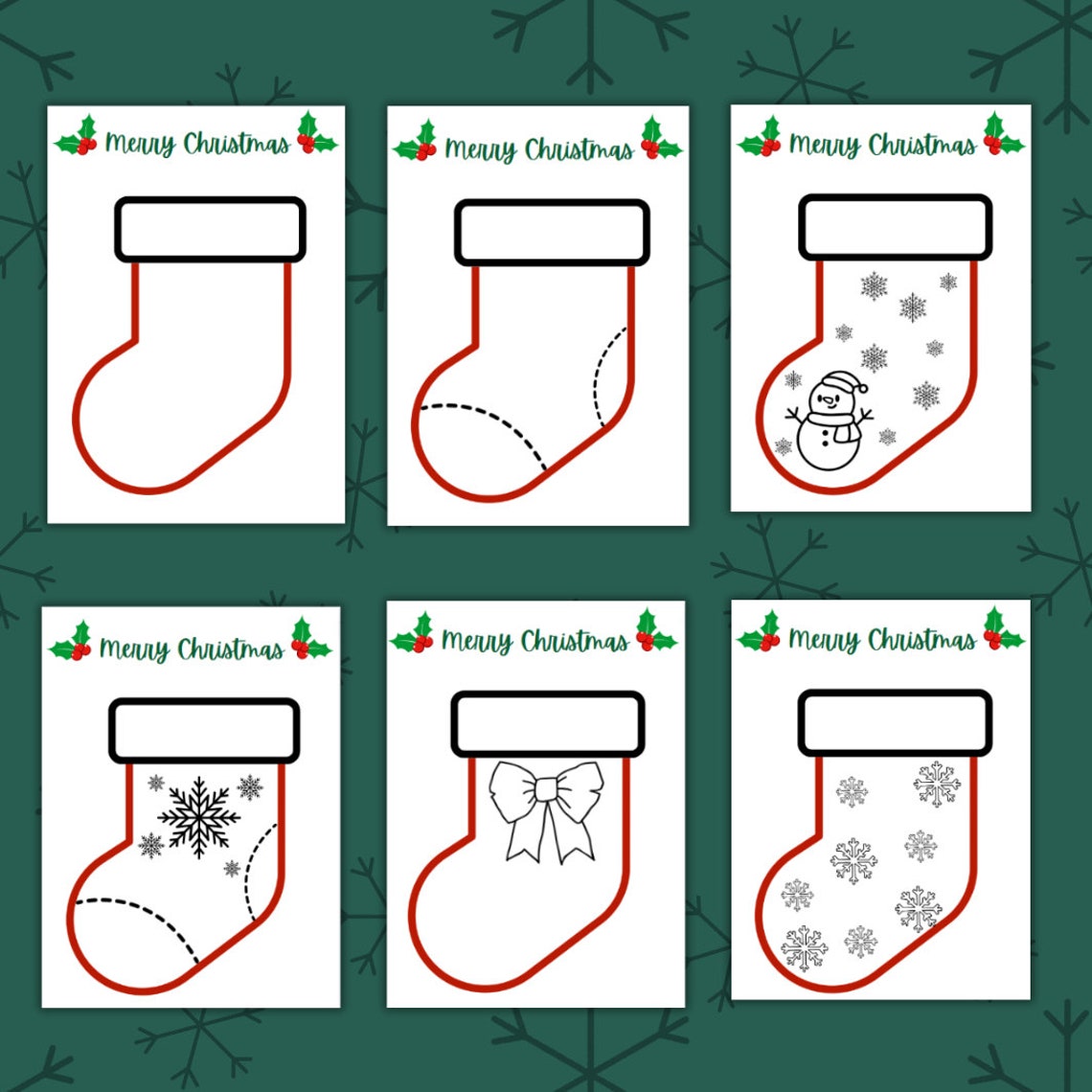 Printable Christmas Stocking Template; Kids Christmas Stocking Coloring ...