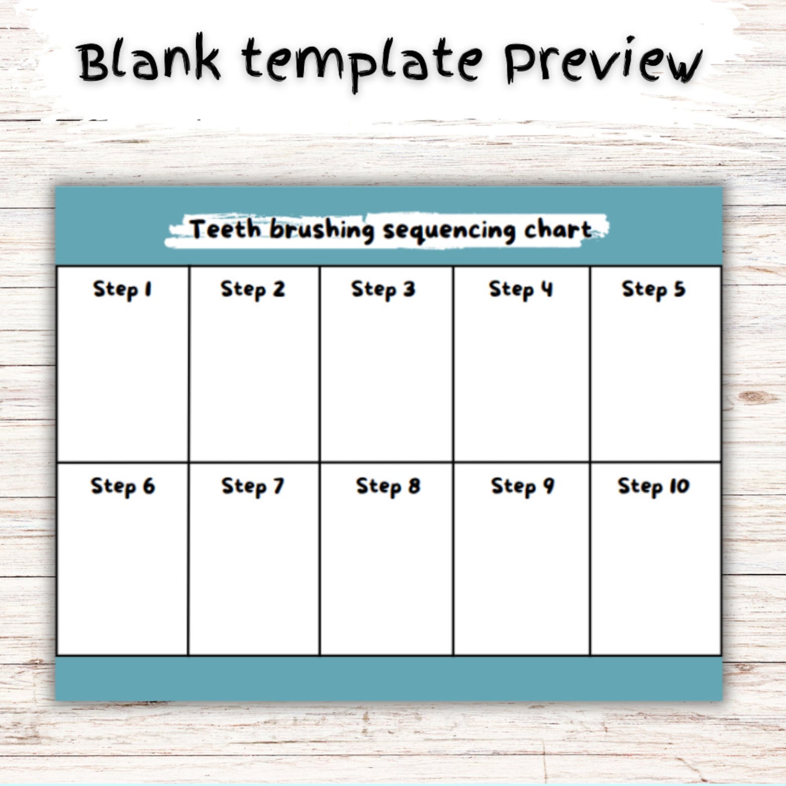 Teeth Brushing Sequencing Chart, Teeth Brushing Visual Aid, Step-by ...