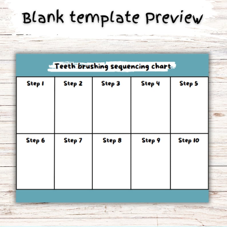 Teeth Brushing Sequencing Chart, Teeth Brushing Visual Aid, Step-by ...