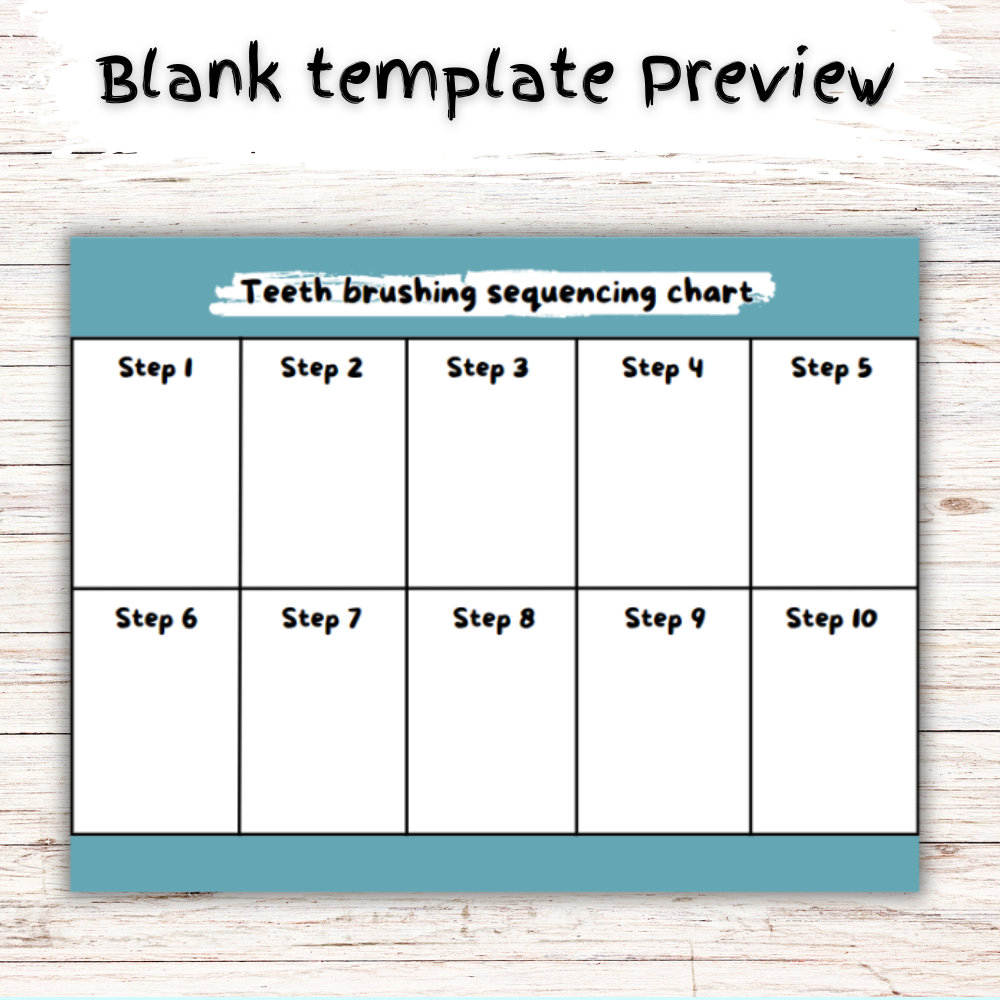 Teeth Brushing Sequencing Chart, Teeth Brushing Visual Aid, Step-by ...