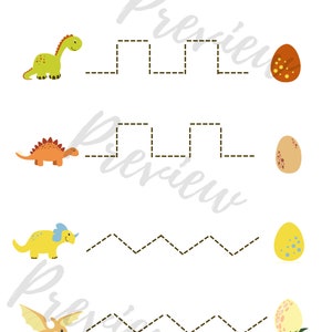 Dinosaur Pre-writing Line Worksheets; Dinosaur Fine Motor Activities - Etsy
