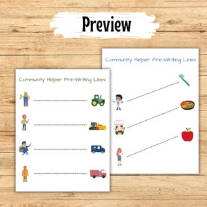 Community Helper Fine Motor & Pre-writing Worksheets, Pencil Control ...