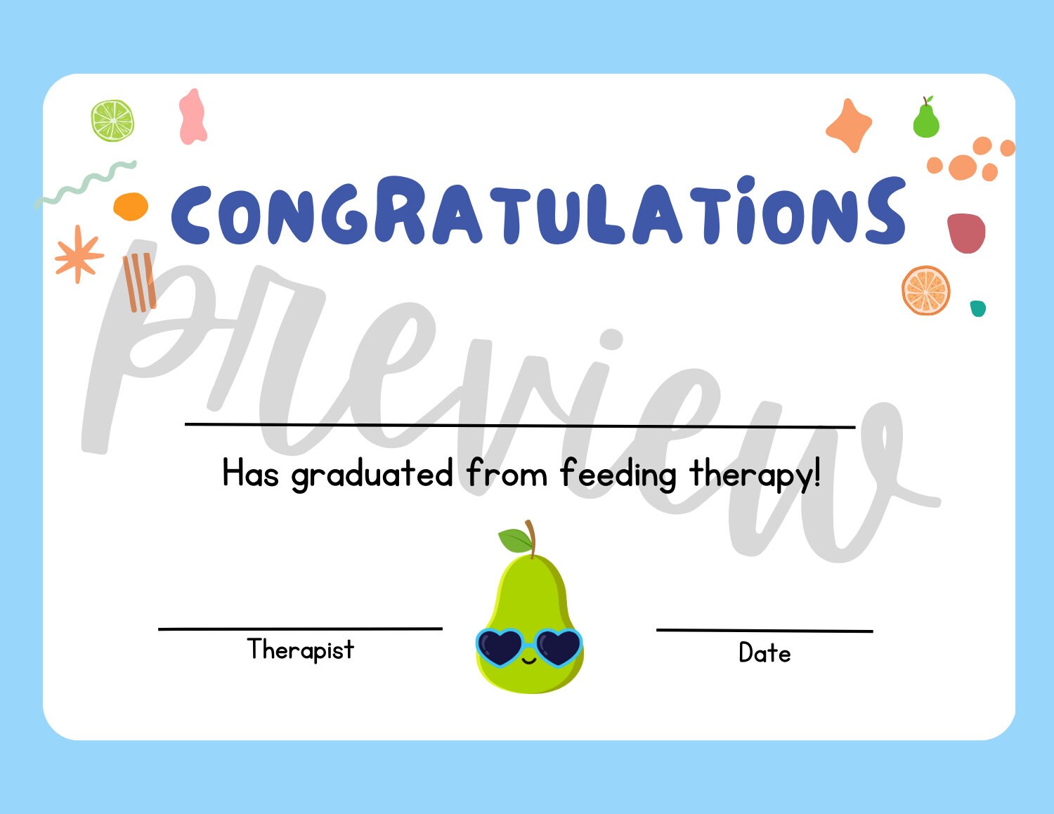Feeding Therapy Graduation Certificates, Feeding Therapy Resources ...