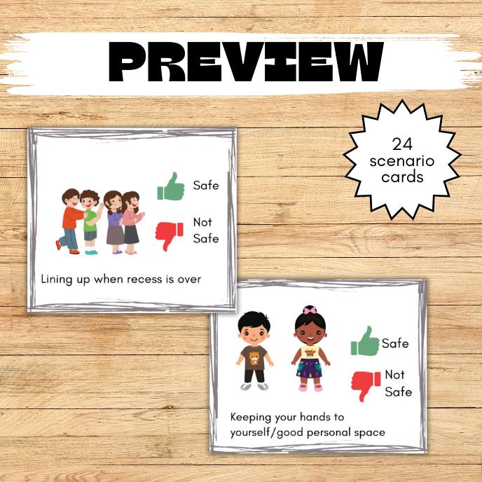 School Safe Vs. Unsafe Sorting Activity, Safety Awareness Activity ...