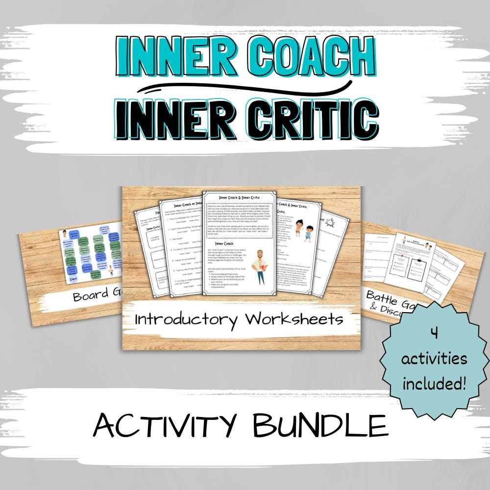 Inner Coach Vs. Inner Critic Activity Bundle - Etsy