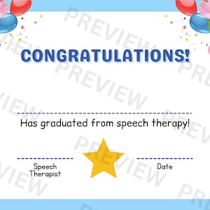 Speech Therapy Graduation Certificates; Pediatric Speech Therapy ...