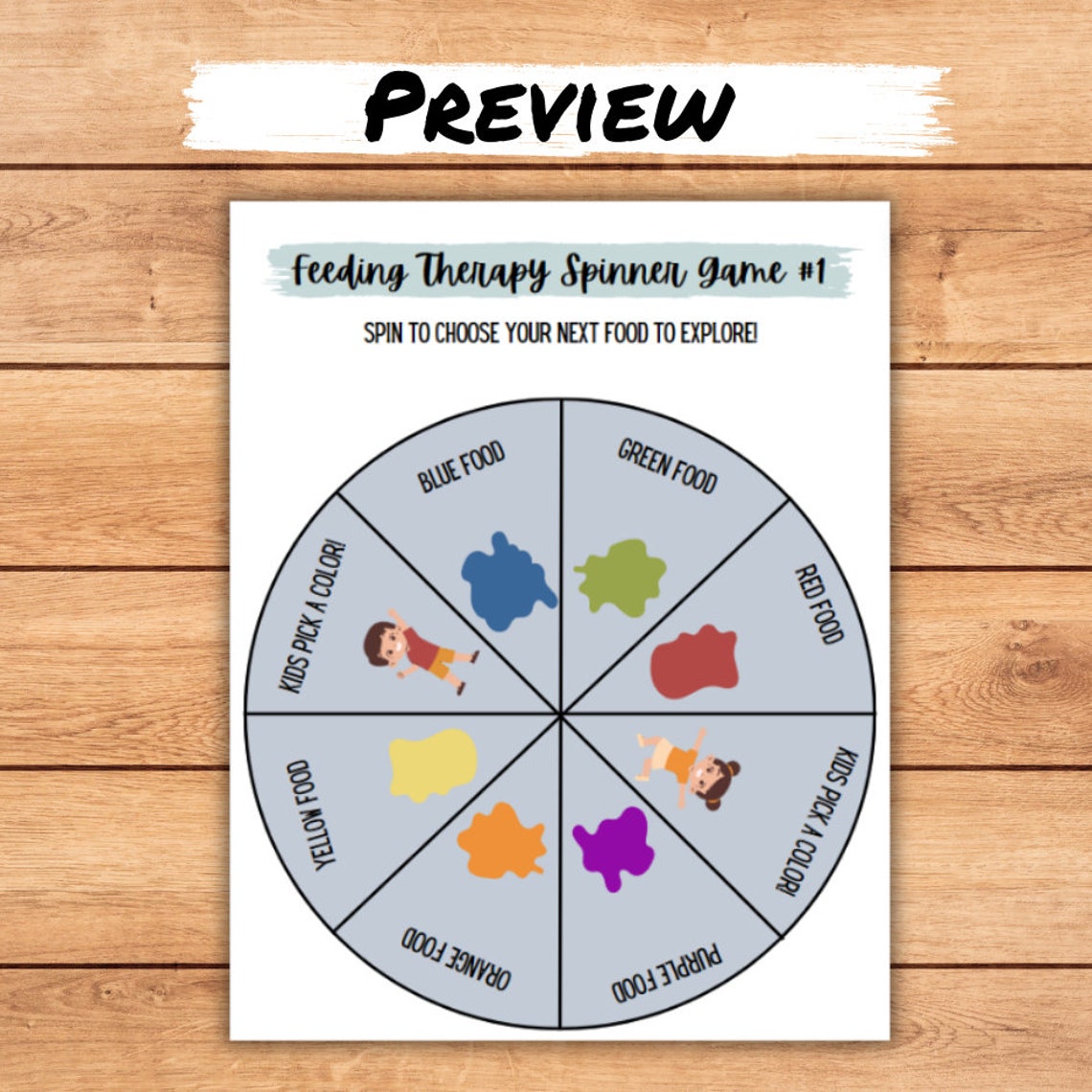 Feeding Therapy Spinner Games, Feeding Therapy Resources, Feeding ...