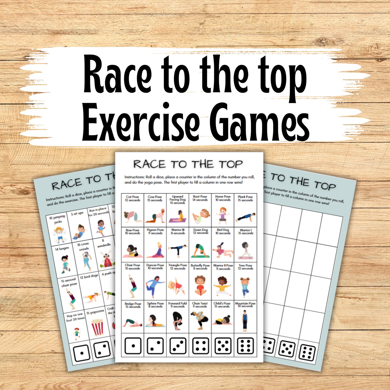 Gross Motor Exercise/brain Break Activity Bundle, Kid's Fitness Bundle ...