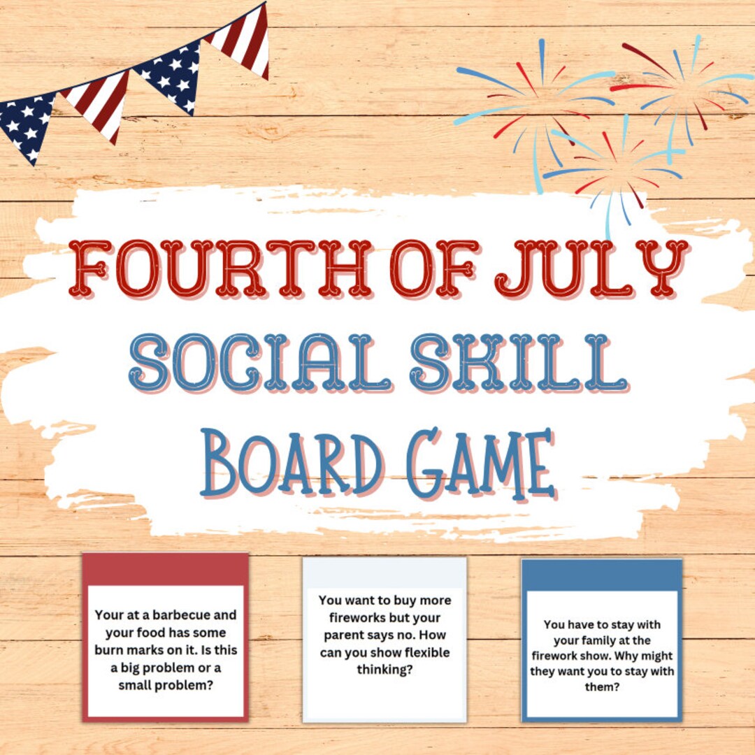 Printable Fourth of July Social Skill Board Game, Social Emotional ...