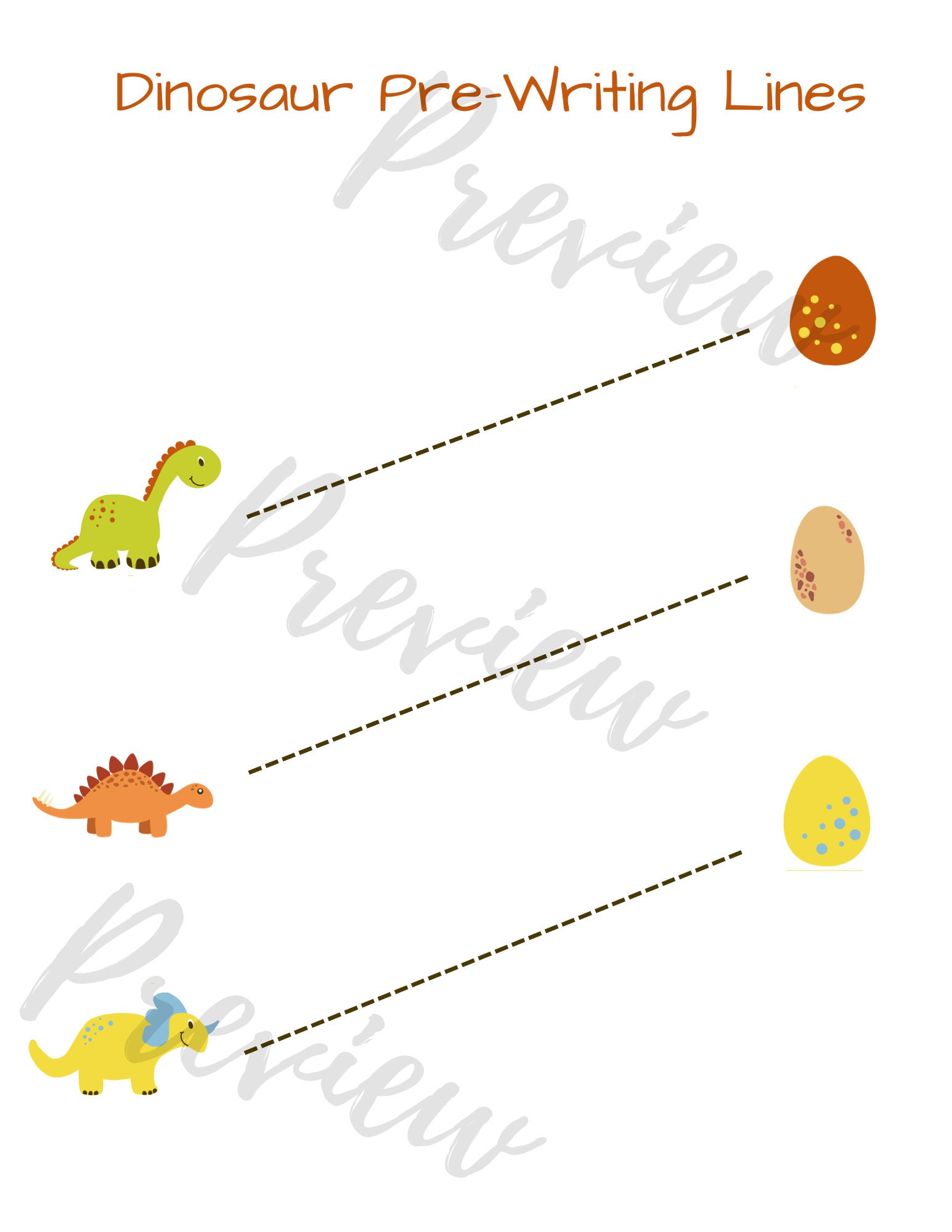 Dinosaur Pre-writing Line Worksheets Dinosaur Fine Motor Activities - Etsy