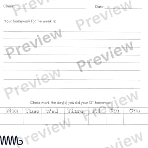 Occupational Therapy Home Program Form, Pediatric Occupational Therapy ...
