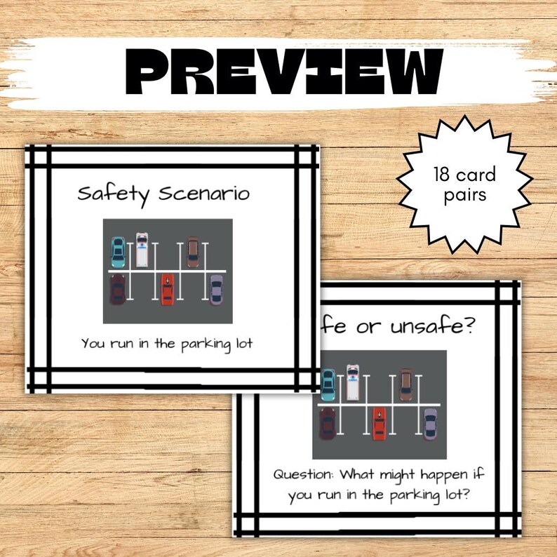 Safe Vs. Unsafe Memory Match Game, Safety Awareness for Kids, Safety ...