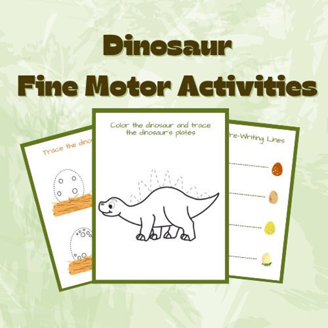 Dinosaur Pre-writing Line Worksheets; Dinosaur Fine Motor Activities - Etsy