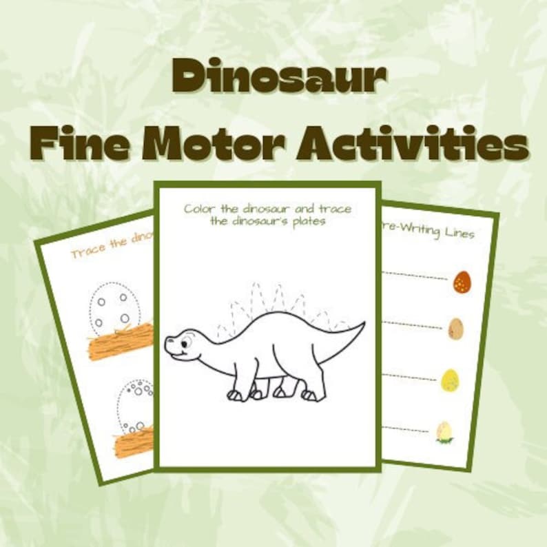 Dinosaur Pre-writing Line Worksheets; Dinosaur Fine Motor Activities - Etsy