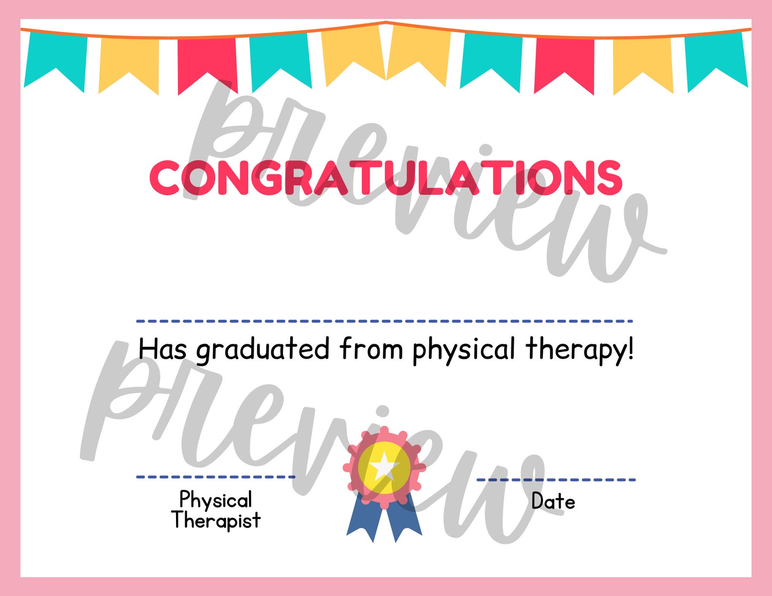 Pediatric Physical Therapy Graduation Certificates - Etsy