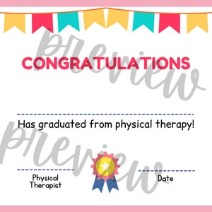 Pediatric Physical Therapy Graduation Certificates - Etsy